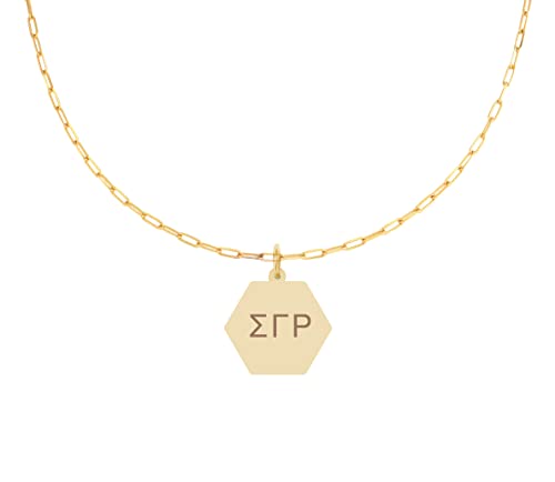 Sorority Shop Sigma Gamma Rho Paperclip Necklace — SGR 18K Gold Plated Sorority Gifts Necklace, Long-Lasting Sigma Gamma Rho Gifts for Women