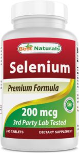 best naturals selenium 200 mcg 240 tablets - 3rd party lab tested