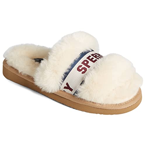 Sperry Women's Romy Sheepskin Slide - Fully Padded Heel-to-Toe With Genuine Shearling - Breathable Fur Slippers for Women,9,Natural Shearling