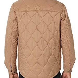 Calvin Klein Men's Diamond Quilted Shirt Jacket, Tan, XX-Large