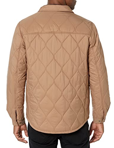 Calvin Klein Men's Diamond Quilted Shirt Jacket, Tan, XX-Large