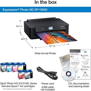 Epson Expression Photo HD XP-15000 Wide-Format Wireless Color Inkjet Printer with 6-Color Ultra HD Inks, Black - Print only - 2.4" LCD, 5760 x 1440 dpi, Auto 2-Sided Printing, Ethernet - DAODYANG