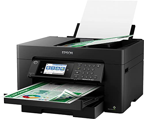 Epson Workforce Pro WF-7820 Wide-Format Wireless All-in-One Color Inkjet Printer, Black - Print Scan Copy Fax - 4.3" Touchscreen, 25 ppm, 4800 x 2400 dpi, Auto Duplex, 13"x19", 50-Sheet ADF, DAODYANG