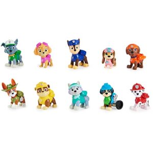 paw patrol, 10th anniversary, all paws on deck toy figures gift pack with 10 collectible action figures, kids toys for ages 3 and up