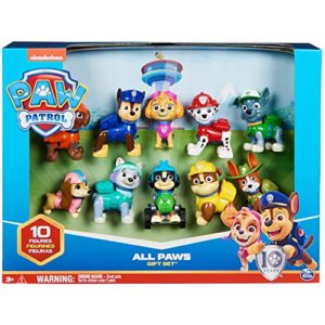 Paw Patrol, 10th Anniversary, All Paws On Deck Toy Figures Gift Pack with 10 Collectible Action Figures, Kids Toys for Ages 3 and up