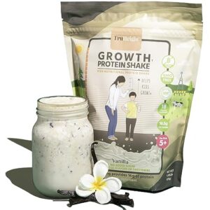 truheight growth protein shake ages 5+ (vanilla) - clinically proven nutrients, vitamins, & minerals for kids, teens & young adults - immune support, non-gmo, gluten-free, powder shakes & snacks