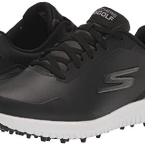 Skechers Men's Max 2 Arch Fit Waterproof Spikeless Golf Shoe Sneaker, Black/White, 12 Wide