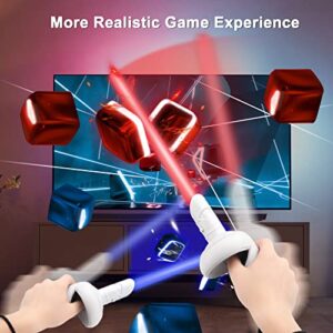 Relohas Extension Grips Accessories for Oculus Quest 2, VR Game Accessories for Meta Quest 2, RGB Lightsaber for Beat Saber, Suitable for Supernatural, Blade & Sorcery, Fruit Ninja