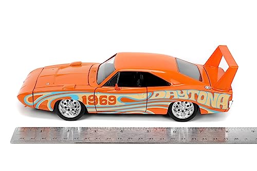 Jada Toys I Love The 60’s 1:24 1969 Dodge Charger Daytona Die-Cast Car, Toys for Kids and Adults, Orange