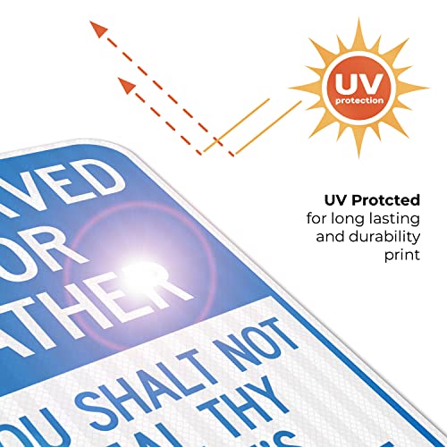 Reserved For Father Thou Shalt Not Steal Thy Priest's Parking Space Sign, 12x18 Inches, 3M EGP Reflective .063 Aluminum, Fade Resistant, Made in USA by Sigo Signs