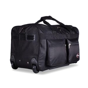 Green Traveler 30" /36" /40" Rolling Duffle Bag Travel Wheeled Luggage Suitcase (Black, 30 inch)