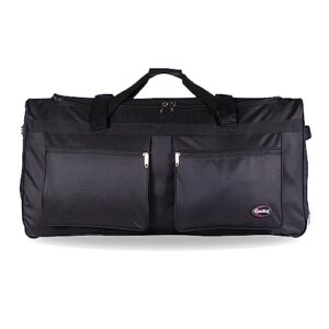 Green Traveler 30" /36" /40" Rolling Duffle Bag Travel Wheeled Luggage Suitcase (Black, 30 inch)