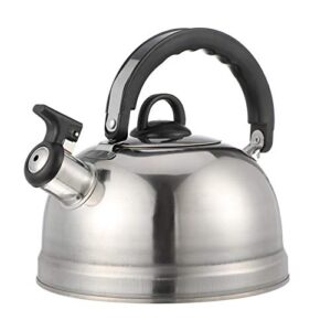 yarnow stainless steel teakettle, 3 quart whistling teapot with handle, tea kettle for stovetop ( silver )