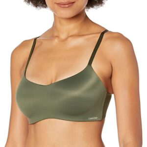 calvin klein women's liquid touch lightly lined scoop neck bra, money tree, 36b