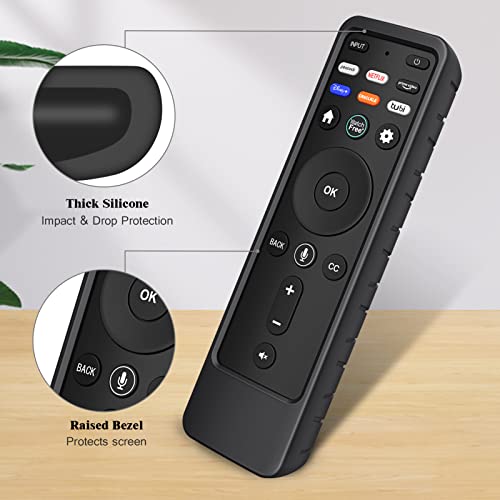 Fintie Silicone Case for Vizio XRT260 Voice Remote Control 2021, Honey Comb Anti-Slip Shockproof Cover for VIZIO XRT260 V-Series and M-Series 4K UHD HDR Smart TV Remote, Black