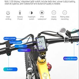 Bezior Electric Bike X500Pro for Adults, Foldable 26" x 1.95 Rubber Tire Electric Bicycle, 500w Motor 48V 10.4Ah Removable Battery, 20MPH Electric Mountain Bike, Suspension Fork, 7 Speed Gears