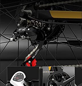 Bezior Electric Bike X500Pro for Adults, Foldable 26" x 1.95 Rubber Tire Electric Bicycle, 500w Motor 48V 10.4Ah Removable Battery, 20MPH Electric Mountain Bike, Suspension Fork, 7 Speed Gears