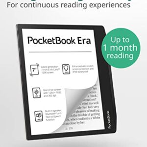 PocketBook Era E-Reader, Stardust Silver, 16GB | 7ʺ Glare-Free & Eye-Friendly Touch-Screen with E -Ink Technology | Waterproof | Text-to-Speech, Audio- & E-Book Reader | SMARTlight & Built-in Speaker