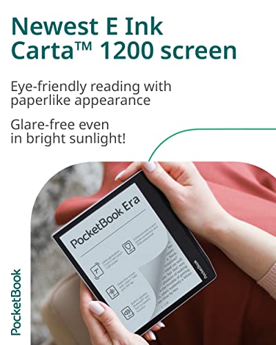 PocketBook Era E-Reader, Stardust Silver, 16GB | 7ʺ Glare-Free & Eye-Friendly Touch-Screen with E -Ink Technology | Waterproof | Text-to-Speech, Audio- & E-Book Reader | SMARTlight & Built-in Speaker