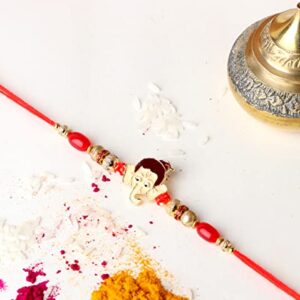 spelerio Rakhi for Brother Bhai Men Small Bro Rakshabandhan Thread Ganesha Rakhis for Raksha Bandhan Pack of 2 - AE82