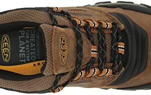 KEEN Men's Ridge Flex Low Height Waterproof Hiking Boots, Bison/Golden Brown, 13 Wide