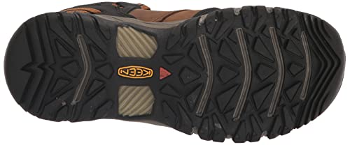 KEEN Men's Ridge Flex Low Height Waterproof Hiking Boots, Bison/Golden Brown, 13 Wide