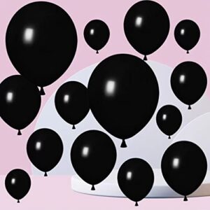 black balloons garland arch 114 pack black latex party baloons in different sizes for halloween,graduation party decorations, birthday ballons anniversary balloons