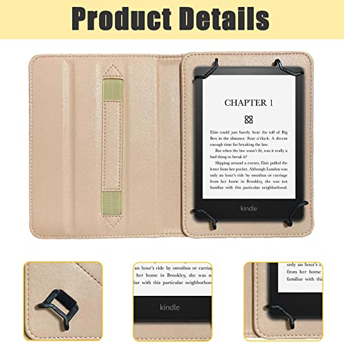 E NET-CASE Case for 6“ ebook Reader Universal Case, Folio Slim Lightweight Cover for Sony/kobo/tolino/Pocketbook 6 inch ebook Reader (deep Bule)