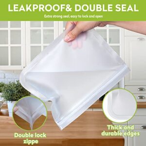 Reusable Food Storage Bags Leakproof, 10 Pack BPA Free Reusable Freezer Bags Resuable Sandwich Bags Food Grade Reusable Snack Bags for Meat, Fruit, Snack, Home Organization