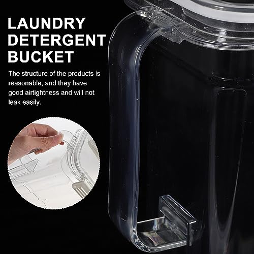 Cabilock Laundry Detergent Basket Washing Powder Container Plastic Laundry Hamper with Lid Spoon for Detergent Laundry Condensate Bead 18x29CM