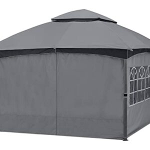 COOSHADE Patio Gazebo with Window Curtains Canopy Tent for Outdoor Garden Backyard Dark Grey