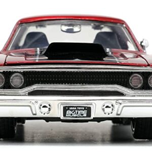 Jada Toys Big Time Muscle 1:24 1970 Plymouth Road Runner Die-cast Car Red/Black Flames, Toys for Kids and Adults