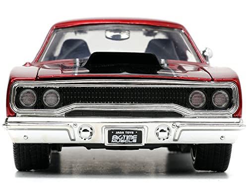 Jada Toys Big Time Muscle 1:24 1970 Plymouth Road Runner Die-cast Car Red/Black Flames, Toys for Kids and Adults