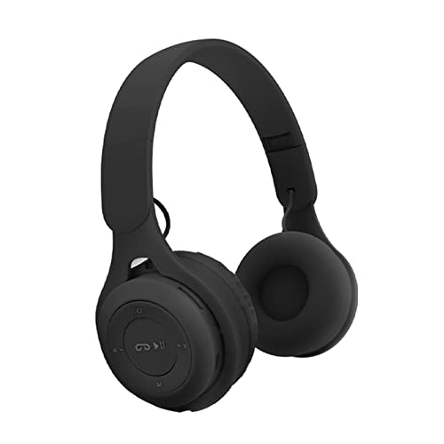 Kids Bluetooth Headphones, Over-Ear Wireless Bluetooth 5.0 Headset, Comfortable Protein Earpads and Folding Storage,HiFi Music Player with Microphone Bluetooth Wireless Headset (Black)