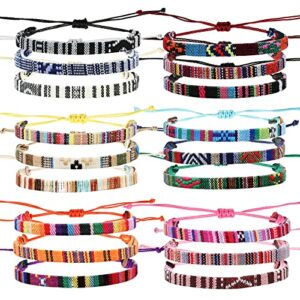 18 pcs boho surfer bracelet ankle adjustable beaded anklets unisex handmade braided bracelet waterproof surfer beach bracelet colorful anklet bracelet string rope jewelry for women men (elegant style)