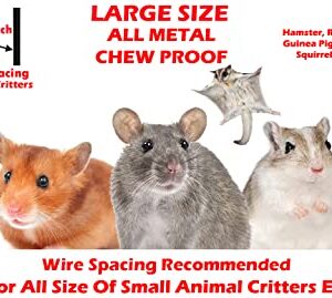 54" Large Wrought Iron 4-Level Tight 1/2-inch Wire Spacing Ferret Chinchilla Sugar Glider Rats Mices Rabbit Squirrel Hamster Cage with Removable Stand (25" L x 17" W x 54" H, Black Vein)