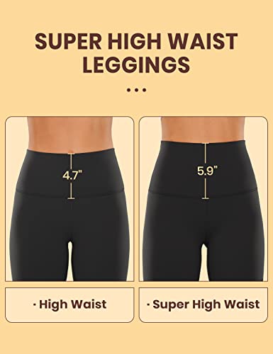 CRZ YOGA Women's Butterluxe Super High Waisted Biker Shorts 8 Inches - Over Belly Workout Yoga Short Leggings Black Small