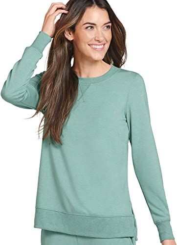 Jockey Women's Loungewear French Terry Sweatshirt, Sage Mint Heather, XS