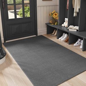 color g inside door mats for front door, 36”x59” large door mat indoor entrance, dark grey 3x5 rugs for entryway non slip, washable entry rugs for inside house 3x5 absorbent floor mat