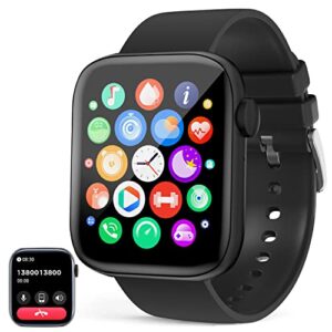 smart watch make calls (call receive/dial), 1.8 inch hd full touch screen smartwatch fitness tracker with call heart rate monitor 118 sport modes music player voice assistant for iphone android phones