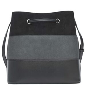 Calvin Klein Gabrianna Novelty Bucket Shoulder Bag, Black/Silver Mixed