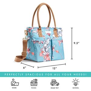 Fit & Fresh Summerton Insulated Lunch Bag with Carry Handles, Complete Lunch Kit Includes Salad Kit, Mermaid Moon