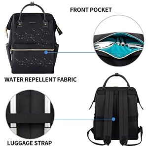 KROSER Laptop Backpack 17" Stylish Backpack Water Repellent College Casual Daypack with USB Port Travel Business Work Bag for Men/Women-Black