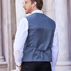 COOFANDY Mens 3 Piece Vest Set Casual Business Waistcoat Suit with Tie Hankie