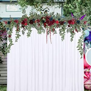 White Backdrop Curtain for Parties 5ft x 10ft 2 Panels Backdrop for Photo Birthday Baby Shower