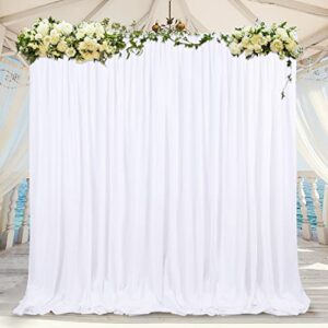 White Backdrop Curtain for Parties 5ft x 10ft 2 Panels Backdrop for Photo Birthday Baby Shower