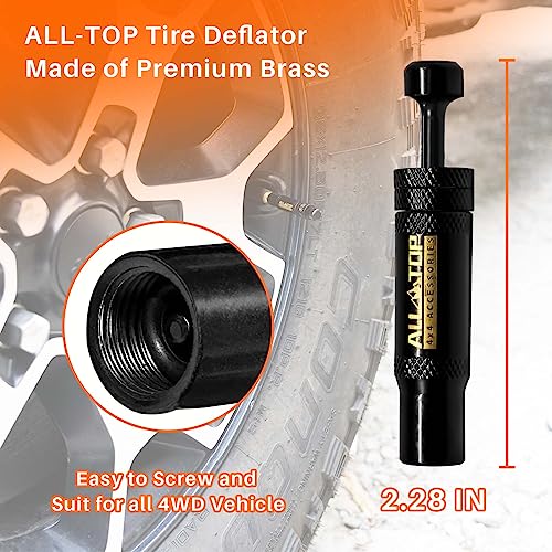 ALL-TOP Adjustable Auto-Stop Tire Deflator Valve Kit (10-30 PSI) 4 PCS Screw-on Tyre Air Down Tool for Offroad 4x4