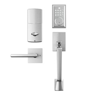 kiayaci front door lock set door handle sets brushed nickel door handle entry door locksets with rectangle keypad deadbolt single smart locks for front door keyless entry door lock silver