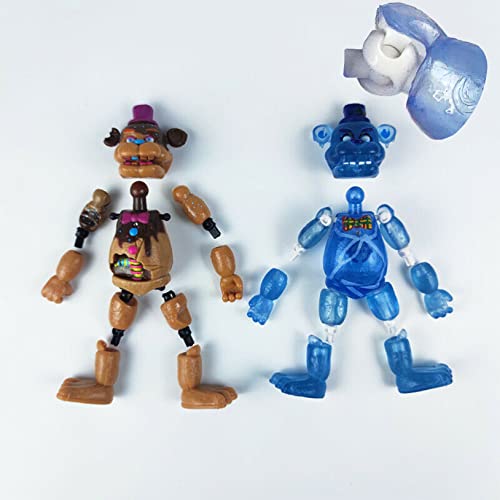 Toysvill Inspired by Five Nights at Freddys | Chocolate | Freddy's Action Figures Toys (FNAF) Set of 6 pcs [Rockstar & Chocolate Freddy, Bonnie, Chica, Easter, Freddy Frostbear]