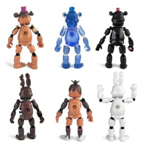 Toysvill Inspired by Five Nights at Freddys | Chocolate | Freddy's Action Figures Toys (FNAF) Set of 6 pcs [Rockstar & Chocolate Freddy, Bonnie, Chica, Easter, Freddy Frostbear]